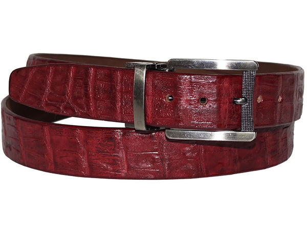 David Eden Crocodile Belt # LB12 Wine – Alligator World