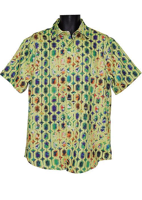 Lanzino Shirt # 3083 Lemon - Short Sleeve Casual Shirts